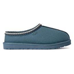 UGG Australia Hausschuh UGG "Unisex TASMAN II", M&auml;dchen, Gr. 13 (46), pacific blau, Veloursleder, ethno, Schuhe Hausschuh, Clog, Mule, Pantoffel mit besticktem UGG Logo
