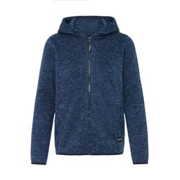 Fleecejacke oxmo "Fleecejacke OXELFE HOODED", Damen, Gr. XS, blau (marineblaus), Obermaterial: 100% Polyester PES., Jacken Fleecejacke