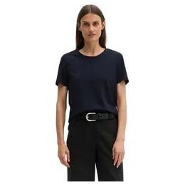 Marc O'Polo T-Shirt MARC O'POLO "aus Organic Cotton SIngle Jersey", Damen, Gr. L, blau (maniac midnight), Obermaterial: 100% Baumwolle, unifarben, Basic, Basic, Rundhals, Shirts T-Shirt