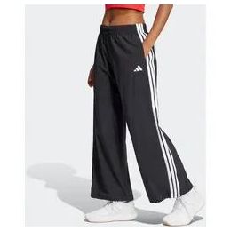 Sporthose Adidas SPORTSWEAR "ESSENTIALS 3-STREIFEN LIFESTYLE WOVEN PARACHUTE", Damen, Gr. XL, N-Gr, schwarz-wei&szlig; (schwarz, wei&szlig;, normal, gr.), Obermaterial: 100% Polyamid, Hosen Sporthose, Fallschirmhose, locker geschnitten, mit weitem Bein