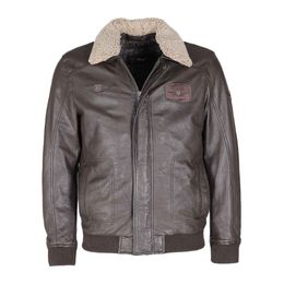 Lederjacke Maze "Lederjacke 42024063", Herren, Gr. L, braun (schwarz braun), Obermaterial: 100% Lammnappaleder LANA. Futter: 100% Baumwolle CO., Jacken Lederjacke