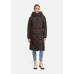 Winterjacke Marikoo "Marikoo Chumanii Damen Herbst Winter Steppmantel Parka lang N057", Damen, Gr. M, braun (choco), Obermaterial: 100% Polyester PES., Jacken Winterjacke