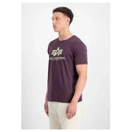 T-Shirt Alpha Industries "Basic T-Shirt BL", Herren, Gr. S, lila (plum), Obermaterial: 100% Baumwolle, Shirts T-Shirt