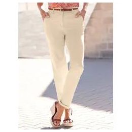 Chinohose Inspirationen, Damen, Gr. 44, Normalgr&ouml;&szlig;en, beige (sand), 98% Baumwolle, 2% Elasthan, unifarben, lang, Hosen Chinohose