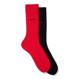 Businesssocken HUGO UNDERWEAR "2P RS UNI CC", Herren, Gr. 39-42, pink (open pink 693), Baumwollmischung, unifarben, elastisch, Socken Businesssocken, mit kontrastfarbenem HUGO Logo-Schriftzug