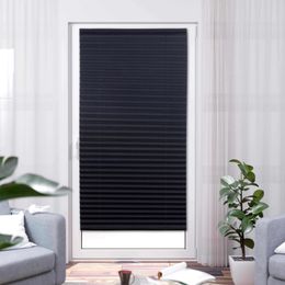 Plissee K-home "COMO", schwarz, B:90cm H:130cm, Obermaterial: 100% Polyester, Plissees, Plissee