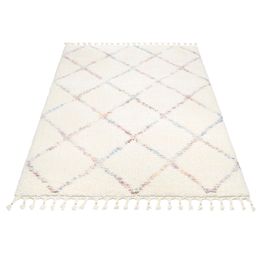 Hochflor-Teppich "BOHO", bunt (creme, multi), B:160cm H:12mm L:230cm, Polyester, Polypropylen (PP), Gallery M BRANDED BY MUSTERRING, Teppiche, Hochflor-Teppich
