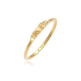 Silberring Elli Premium "Ring Organic Look Trend 375 Gelbgold" Gr. 56, gold, Fingerringe, Damen, 56, Gelbgold 375, Silberring