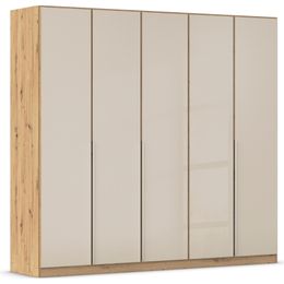 Dreht&uuml;renschrank OTTO HOME "Kleiderschrank Kleiderschr&auml;nke Schrank Garderobe AGORDO mit Glasfront", beige (eiche artisan, glas beige (champagner)), B:226cm H:210cm T:54cm, Holzwerkstoff, Schr&auml;nke, Dreht&uuml;renschrank, durchdachte Innenausstattung, in 8 Breiten und 2 H&ouml;hen MADE IN GERMANY