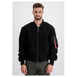 Bomberjacke Alpha Industries "MA-1 Teddy", Herren, Gr. S, schwarz, Obermaterial: 100% Polyester; Futter: 100% Polyester; F&uuml;llung: 100% Polyester, Jacken Bomberjacke