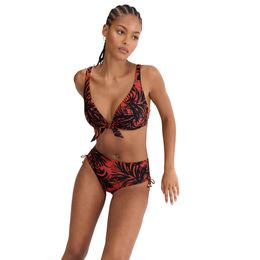 Bikini-Hose Triumph "Summer Palm Maxi", Damen, Gr. 38, N-Gr, braun, schwarz combination, Microfaser, Obermaterial: 55% Polyamid, 45% Elasthan, Badehosen Bikini-Hose, weich und formend