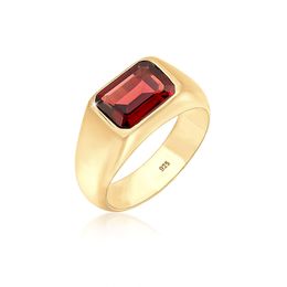 Siegelring Elli Premium "Ring Siegelring Granat Dunkelrot 925 Sterling Silber vergoldet" Gr. 56, rot, Fingerringe, Damen, 56, ohne Stein, Silber 925 (Sterlingsilber), 11mm, Siegelring