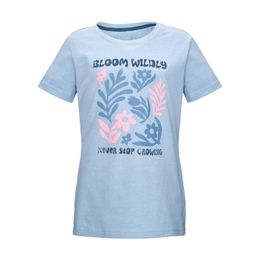 T-Shirt Killtec "KOS 135 GRLS TSHRT", M&auml;dchen, Gr. 116, himmelblau, Obermaterial: 65% Polyester, 30% Baumwolle, 5% Elasthan, Rundhals, Shirts T-Shirt, Farbenfrohes M&auml;dchen-T-Shirt mit Sommerprint und Rundhals.