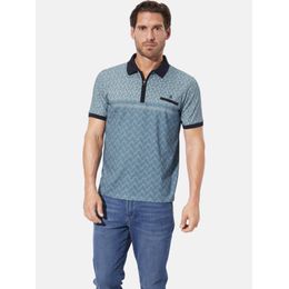 Poloshirt Babista "Poloshirt PALDUN", Herren, Gr. XL, blau (blau gemustert), Obermaterial: 60% Baumwolle CO. 40% Polyester COOLMAX PES(Coolmax)., Shirts Poloshirt