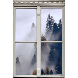 Wandsticker queence "Nebel", beige (natur), B:40cm H:60cm T:0,1cm, Wandtattoos, Wandsticker, Wandsticker, Wandbild, selbstklebend, 3D, Fenster