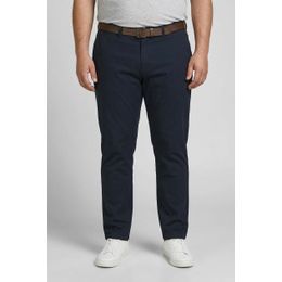 Jack & Jones PlusSize Chinohose "JPSTMARCO ADAM BELTED CHINO PLS", Herren, Gr. 40(XXXL), L&auml;nge 34, schwarz navy, Web, Obermaterial: 98% Baumwolle, 2% Elasthan, JACK & JONES PLUSSIZE, unifarben, slim fit kn&ouml;chellang, Hosen Chinohose