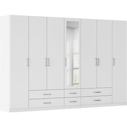 Kleiderschrank Rauch "Schrank Garderobe Ankleide GAMMA Breiten 91/136/181/226/271/315/360 cm", alpinwei&szlig;, griffe chrom, B:315cm H:210cm T:54cm, Holzwerkstoff, Schr&auml;nke, Kleiderschrank, verschiedene Griff-Varianten, mit Spiegel TOPSELLER MADE IN GERMANY