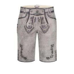 N&uuml;bler Trachtenlederhose N&Uuml;BLER "Lederhose kurz Tiana", Damen, Gr. 4,5, EURO, silber, Obermaterial: 100% Lammleder LEL., Hosen Trachtenlederhose