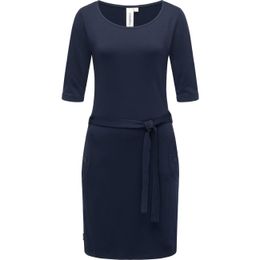 Jerseykleid Ragwear "Jerseykleid Kenisha", Damen, Gr. S, N-Gr, blau (navy), Obermaterial: 67% Polyester PES. 28% Viskose CV. 5% Elasthan EL. Obermaterial: 67% Polyester PES. 28% Viskose CV. 5% Elasthan EL., Kleider Jerseykleid
