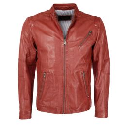 Bikerjacke JCC "Lederjacke 3102123", Herren, Gr. XL, rot (oxblood), Obermaterial: 100% Lammnappaleder LANA. Futter: 100% Baumwolle CO., Jacken Bikerjacke