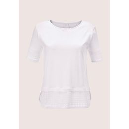 Madeleine Mode Kurzarmshirt MADELEINE "Shirt Shirt mit Madeira-Spitze", Damen, Gr. 40, wei&szlig;, Obermaterial: 100% Baumwolle CO., Modern, normal, Shirts Kurzarmshirt