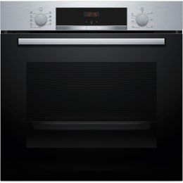 Bosch Einbaubackofen "HBA514BS3", Energieeffizienz: A+, grau (edelstahl), B:59,4cm H:59,5cm T:54,8cm, Back&ouml;fen, 3D Hei&szlig;luft Funktion f&uuml;r eine gleichm&auml;&szlig;ige Hitzeverteilung, Einbaubackofen