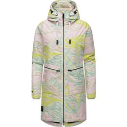 Wintermantel Ragwear "Wintermantel Holstic Print", Damen, Gr. XXL, gr&uuml;n (light mint), Obermaterial: 100% Polyester PES. Obermaterial: Futter: 100% Polyester PES. 100% Polyester PES., M&auml;ntel Wintermantel