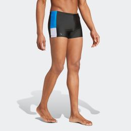 Badehose adidas Performance "BLOCK BOXER", Herren, Gr. 4 (S), N-Gr, schwarz (schwarz, bright royal, wei&szlig;), Obermaterial: 78% Polyamid, 22% Elasthan, Badehosen Badehose