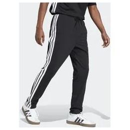Sporthose Adidas SPORTSWEAR "ESSENTIALS 3-STREIFEN SINGLE JERSEY", Herren, Gr. M, N-Gr, schwarz-wei&szlig; (schwarz, wei&szlig;, normal, gr.), Obermaterial: 74% Baumwolle, 26% Polyester, Hosen Sporthose, sportlicher Look mit 3-Streifen-Logo, aus Baumwolle und Polyester