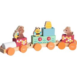 Spielzeug-Zug Chicco "My Wood Friends - Teddys Zug", bunt, Spielzeugfahrzeuge, KinderB:6,8cm H:7cm T:38cm, Holz, Spielzeug-Zug, B:6,8cm H:7cm T:38cm