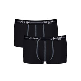 Boxershorts Sloggi "Boxershort Start Hipster C2P box 2er Pack", Herren, Gr. XXL, schwarz, Obermaterial: 96% Baumwolle CO. 4% Elasthan EL., Unterhosen Boxershorts