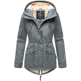 Winterjacke Marikoo "Winterjacke Manolya", Damen, Gr. M, blau (stormy blau), Obermaterial: 100% Baumwolle CO. Obermaterial: Futter: 100% Polyester PES. 100% Polyester PES., Jacken Winterjacke