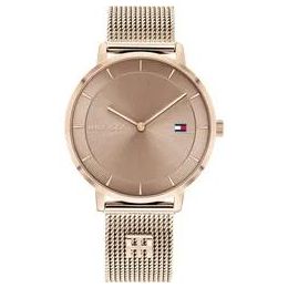 Quarzuhr Tommy Hilfiger "TEA", rosa (ros&eacute;goldfarben, moccafarben), Armbanduhren, Damen, Quarzuhr, Armbanduhr, Damenuhr, Edelstahlarmband