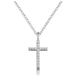 Kette mit Anh&auml;nger Engelsrufer "Kreuz", silber (silber, 925), Halsketten, Damen, Silber 925 (Sterlingsilber), L: 42, mit Zirkonia (synth.)