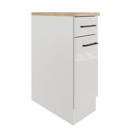 Unterschrank Flex-Well "Lund", grau (lichtgrau, rauchgrau), B:30cm H:85cm T:60cm, Holzwerkstoff, Schr&auml;nke, Unterschrank, in verschiedenen Breiten, individuell kombinierbar