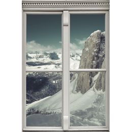 Wandsticker queence "Schneeberge", wei&szlig;, B:40cm H:60cm T:0,1cm, Wandtattoos, Wandsticker, Wandsticker, Wandbild, selbstklebend, 3D, Fenster