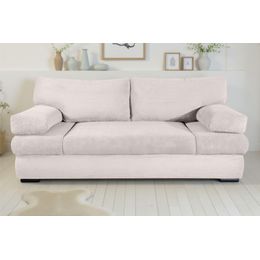 Schlafsofa Collection AB "Tina Breite 200 cm, Liegefl. 146x200 cm", beige, B:200cm H:42cm T:95cm, 100%Polyester, Sofas, Schlafsofa, mit Bettfunktion, Bettkasten & 2 Armlehnenkissen, Bonell-Federkern