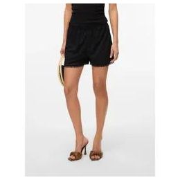V&eacute;ro Moda Shorts VERO MODA "VMMAYA HW SHORT SHORTS JRS VO", Damen, Gr. XS (34), N-Gr, schwarz, Jersey, Obermaterial: 95% Polyester, 5% Elasthan, unifarben, regular fit kurz, Hosen Shorts, Materialmix, regular fit