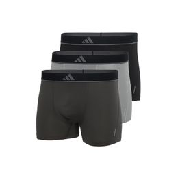 Boxershorts adidas originals "Boxershort Trunks Active Micro Flex Eco 3P 3er Pack", Herren, Gr. M, bunt (schwarz, grau), Obermaterial: 85% Polyester PES. 15% Elasthan EL., Unterhosen Boxershorts