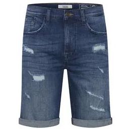 Jeansshorts Blend "Jeansshorts BHDeniz", Herren, Gr. L, N-Gr, blau (denim dunkelblau), Web, Obermaterial: 98% Baumwolle CO. 2% Elasthan EL., unifarben, regular fit kurz, Jeans Jeansshorts