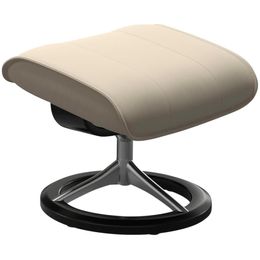 Fu&szlig;hocker stressless "Admiral", beige (cream batick), B:55cm H:41cm T:39cm, Leder BATICK: BATICK ist ein leicht korrigiertes, durchgef&auml;rbtes und genarbtes M&ouml;belleder, bei dem die meisten Unebenheiten und Spuren in der Regel entfernt wurden., Hocker, Fu&szlig;hocker, mit Signature Base, Gestell Schwarz