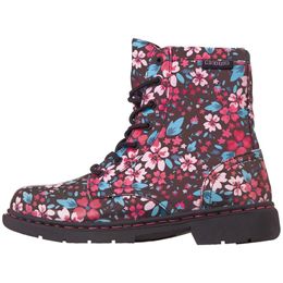 Schn&uuml;rstiefelette Kappa, Damen, Gr. 36, bunt (schwarz, pink), Synthetik, Schuhe Schn&uuml;rstiefelette, - mit farbenfrohem Allover Print