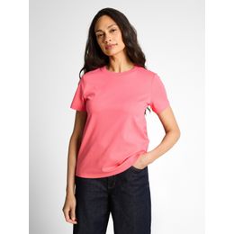 T-Shirt Tom Tailor, Damen, Gr. S, soft coral pink, Single Jersey, Obermaterial: 100% Baumwolle, unifarben, regular fit normal, Rundhals, gerader Abschluss, Shirts T-Shirt