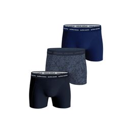 Bj&ouml;rn Borg Boxershorts BJ&Ouml;RN BORG "Boxershort Cotton Stretch Boxer Trunks 3P 3er Pack", Herren, Gr. L, bunt (schwarz, blau), Obermaterial: 95% Baumwolle CO. 5% Elasthan EL., Unterhosen Boxershorts