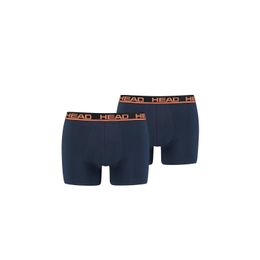 Boxershorts Head "Boxershort Basic Boxer 2P 2er Pack", Herren, Gr. XXL, blau (dunkelblau, orange), Obermaterial: 95% Baumwolle CO. 5% Elasthan EL., Unterhosen Boxershorts