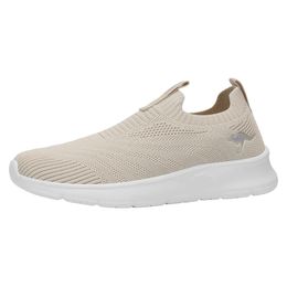 Sneaker Kangaroos "K-NJ RONA", Damen, Gr. 36, beige, wei&szlig;, Textil, Schuhe Sneaker, praktischer Schlupfeinstieg