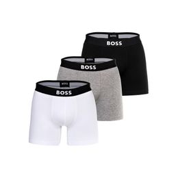 Boxershorts BOSS "Boxershort BoxerBr 3P BOSS ONE 3er Pack", Herren, Gr. M, bunt (schwarz, grau, wei&szlig;), Obermaterial: 95% Baumwolle CO. 5% Elasthan EL., Unterhosen Boxershorts