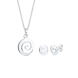 Ohrring und Ketten Set Elli "Schmuckset Spirale 925 Sterling Silber" Gr. 45, silber, Schmuck_Sets, Damen, Blacklist, Silber 925 (Sterlingsilber), Ohrring und Ketten Set