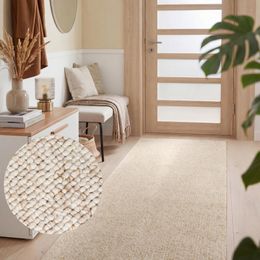 Teppich ELLE DECORATION "Rocco", beige (creme), B:80cm H:10mm L:240cm, Polypropylen, Teppiche, Teppich, L&auml;ufer, waschbar, Wohnzimmer, Esszimmer, Woll-Optik
