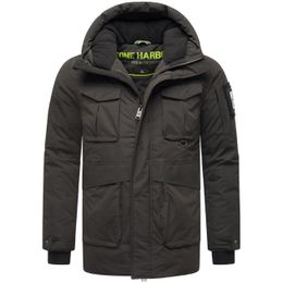 Winterjacke STONE HARBOUR "Winterjacke Edriik XX", Herren, Gr. M, schwarz, Obermaterial: 55% Polyester PES. 45% Nylon NY. Obermaterial: Futter: 100% Polyester PES. 100% Polyester PES., Jacken Winterjacke